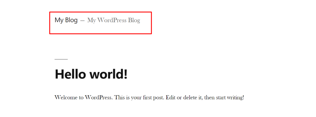 How To Change The WordPress Site Title And Tagline