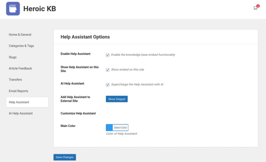 Heroic AI Help Assistant - HeroThemes