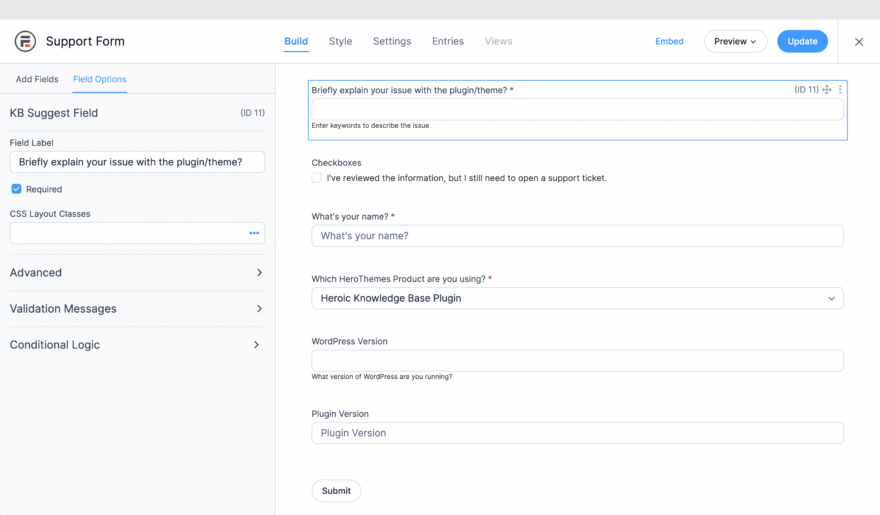 Heroic KB + Formidable Forms Integration: Create Efficient Support Forms!